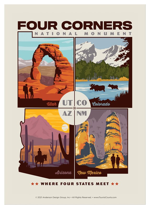 Four Corners National Monument Single Magnet | Four Corners National ...