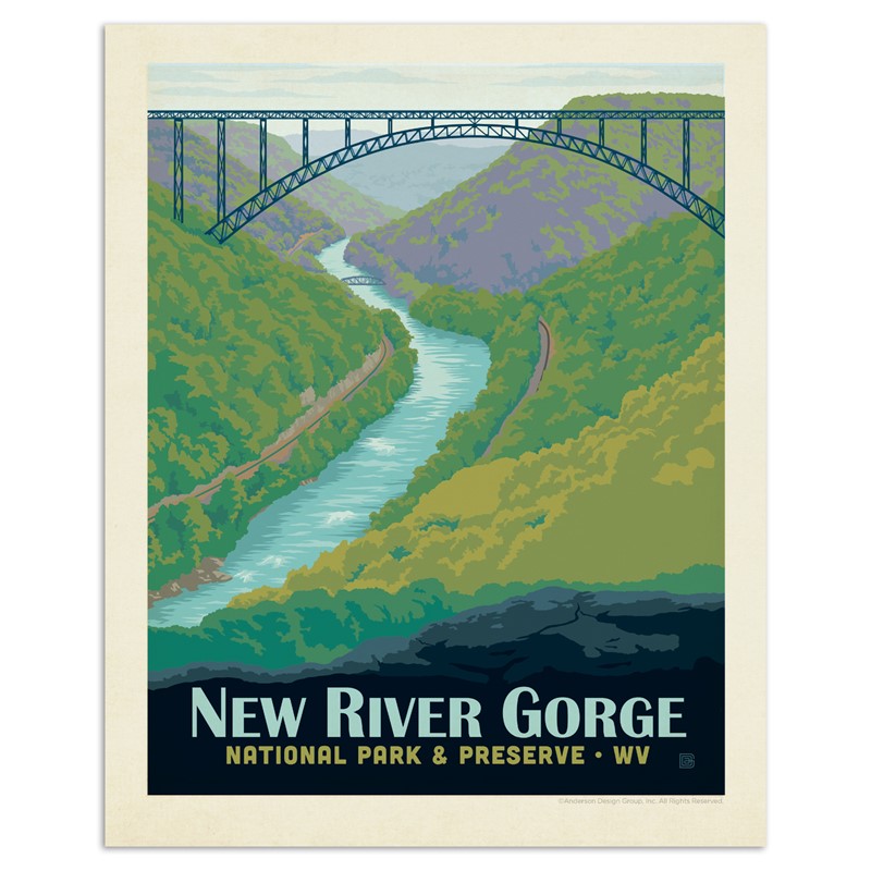New River Gorge National Park & Preserve Landscape 8x10 Print ...