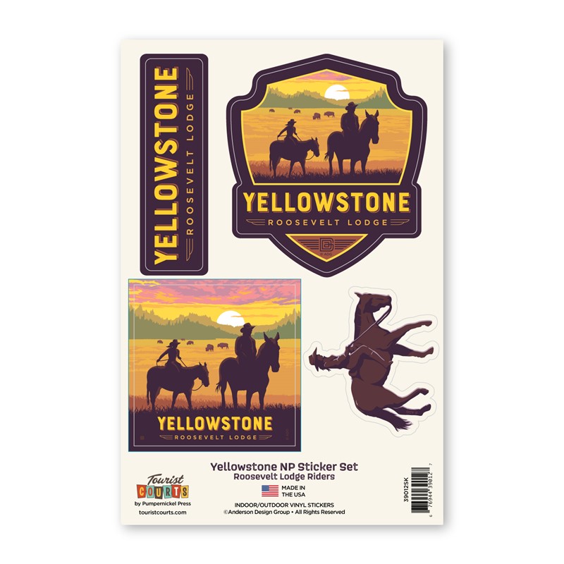 Yellowstone NP Roosevelt Lodge Riders Sticker Set| Made in America